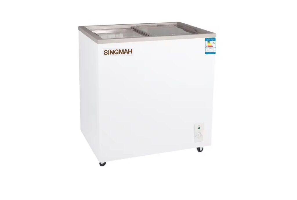 FLAT GLASS TOP CHEST FREEZER - Singmah Steel Refrigeration Pte Ltd